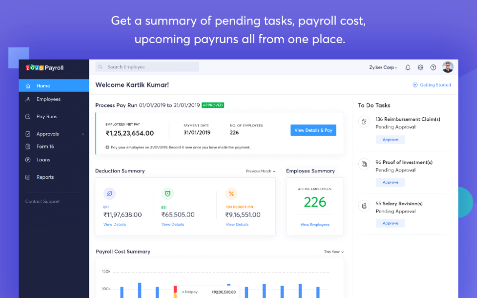Zoho Payroll Demo, Overview, Reviews, Features and Pricing - 2026